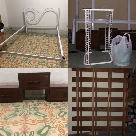 📢 Cama camera tubo+comodita madera+platero