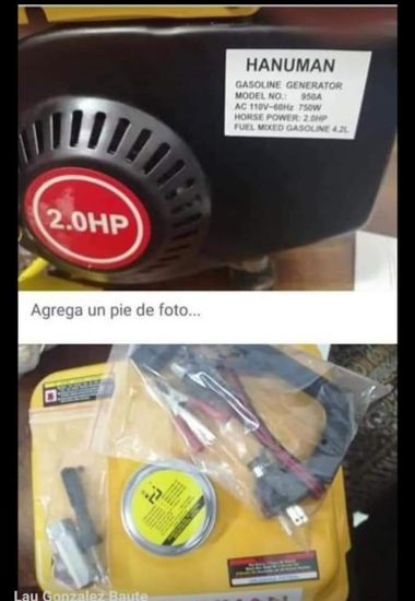 📢 Pan caliente Planta eléctrica de gasolina 950A ... 750W..4.2Litros ...