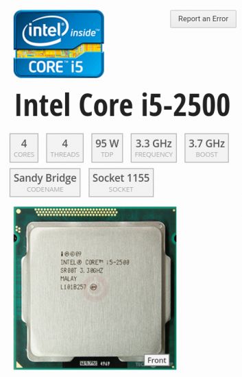 📢 Micro Intel Core i5-2500 Socket 1155